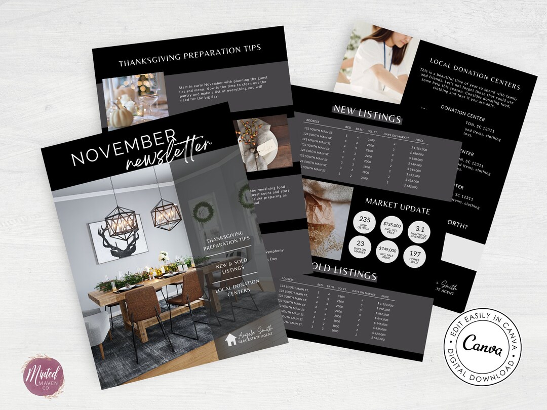 Modern Real Estate Newsletter Templates, Realtor Newsletter for Buyers ...