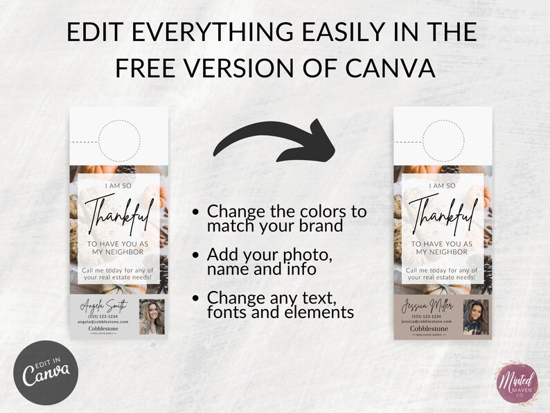 Real Estate Door Hanger Tag Template Design Real Estate Fall - Etsy