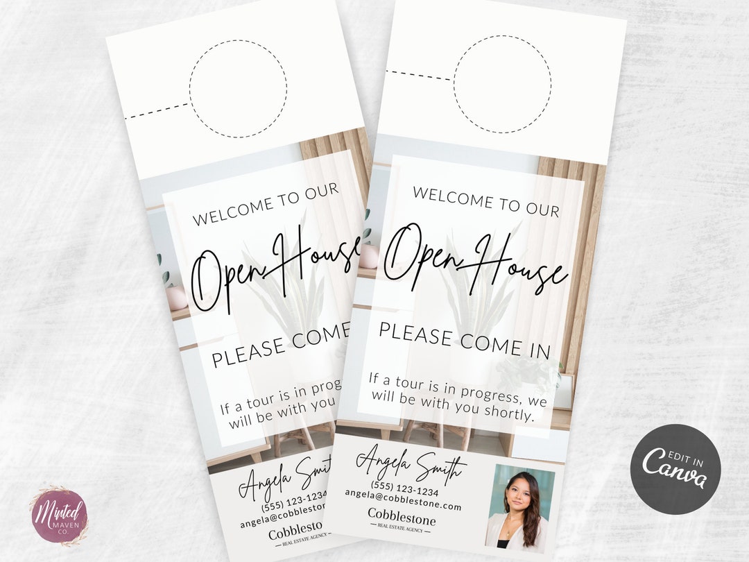 Real Estate Open House Door Hanger Template (digital Download) - Etsy