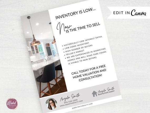 Real Estate Low Inventory Flyer Real Estate Time to Sell | Etsy