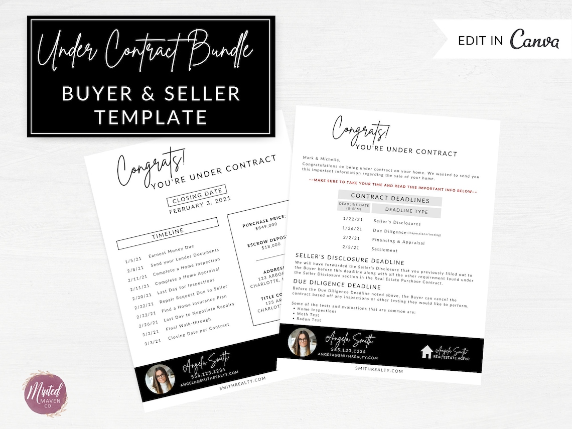 Modern Real Estate Under Contract Flyer Realtor Under - Etsy