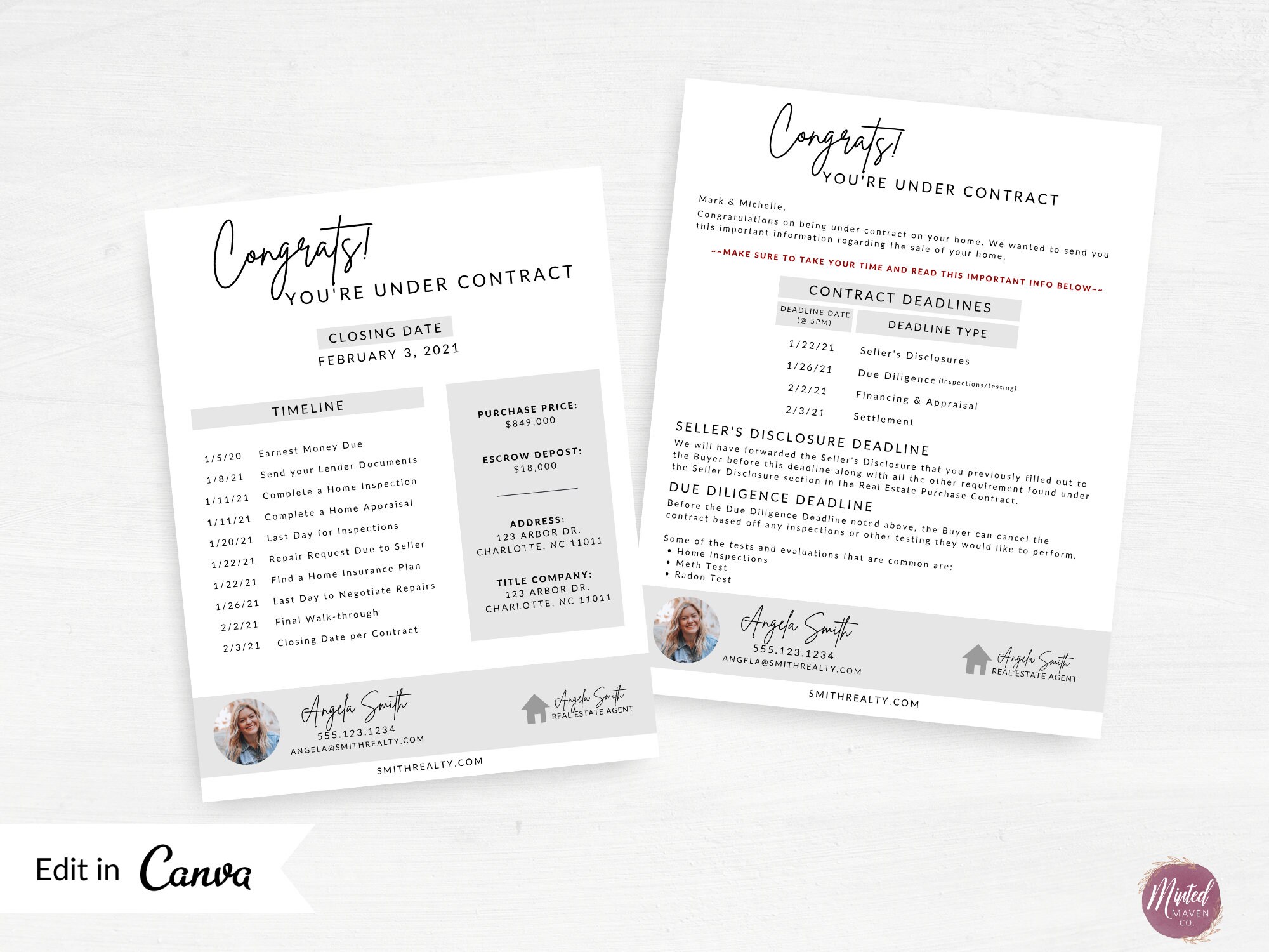 Modern Real Estate Under Contract Flyer Realtor Under | Etsy Canada