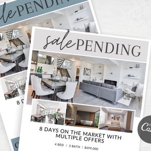 Real Estate Sale Pending Flyer Template, Realtor Marketing and Branding ...