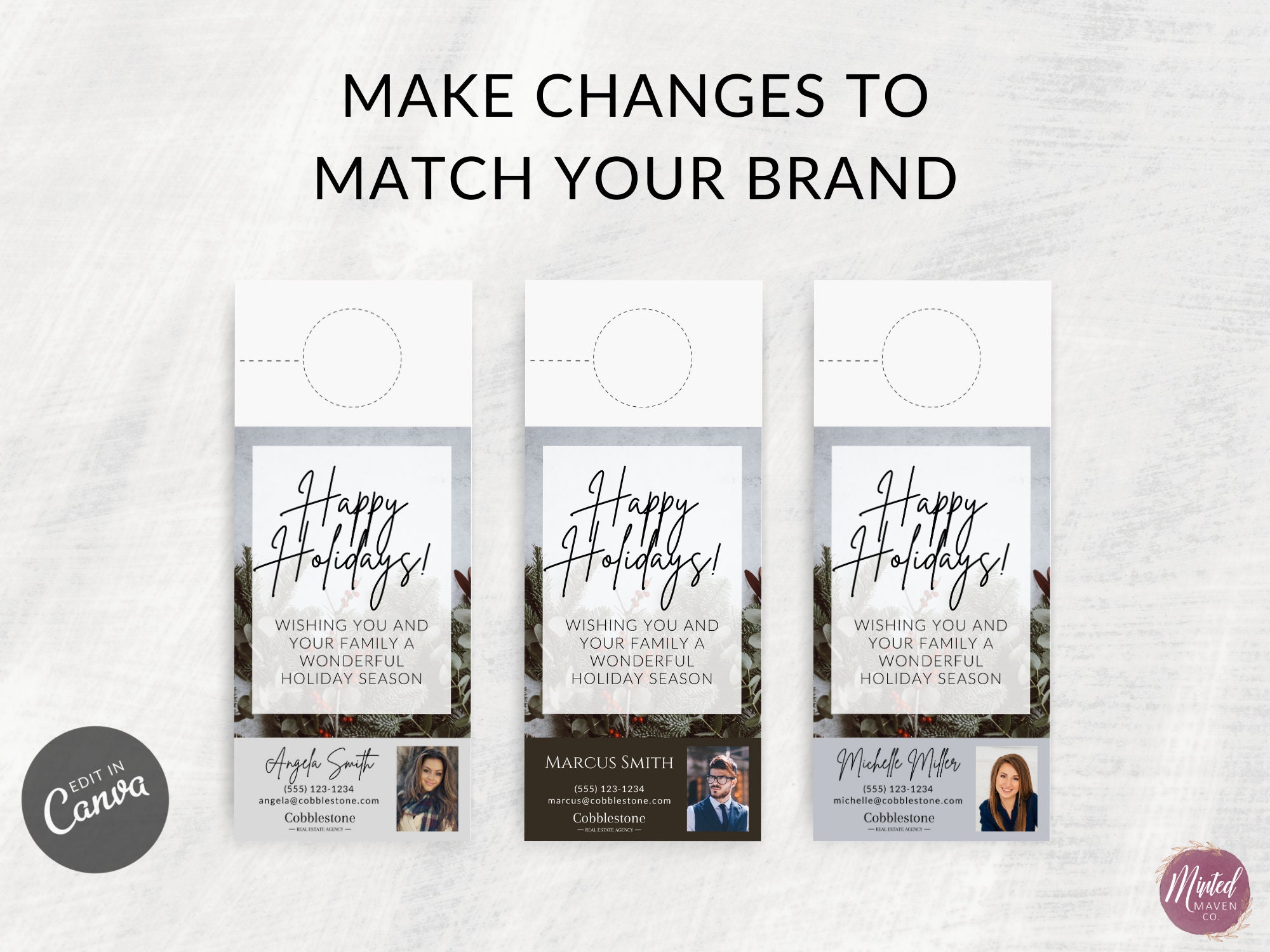 Real Estate Door Hanger Tag Template Design Real Estate Fall | Etsy