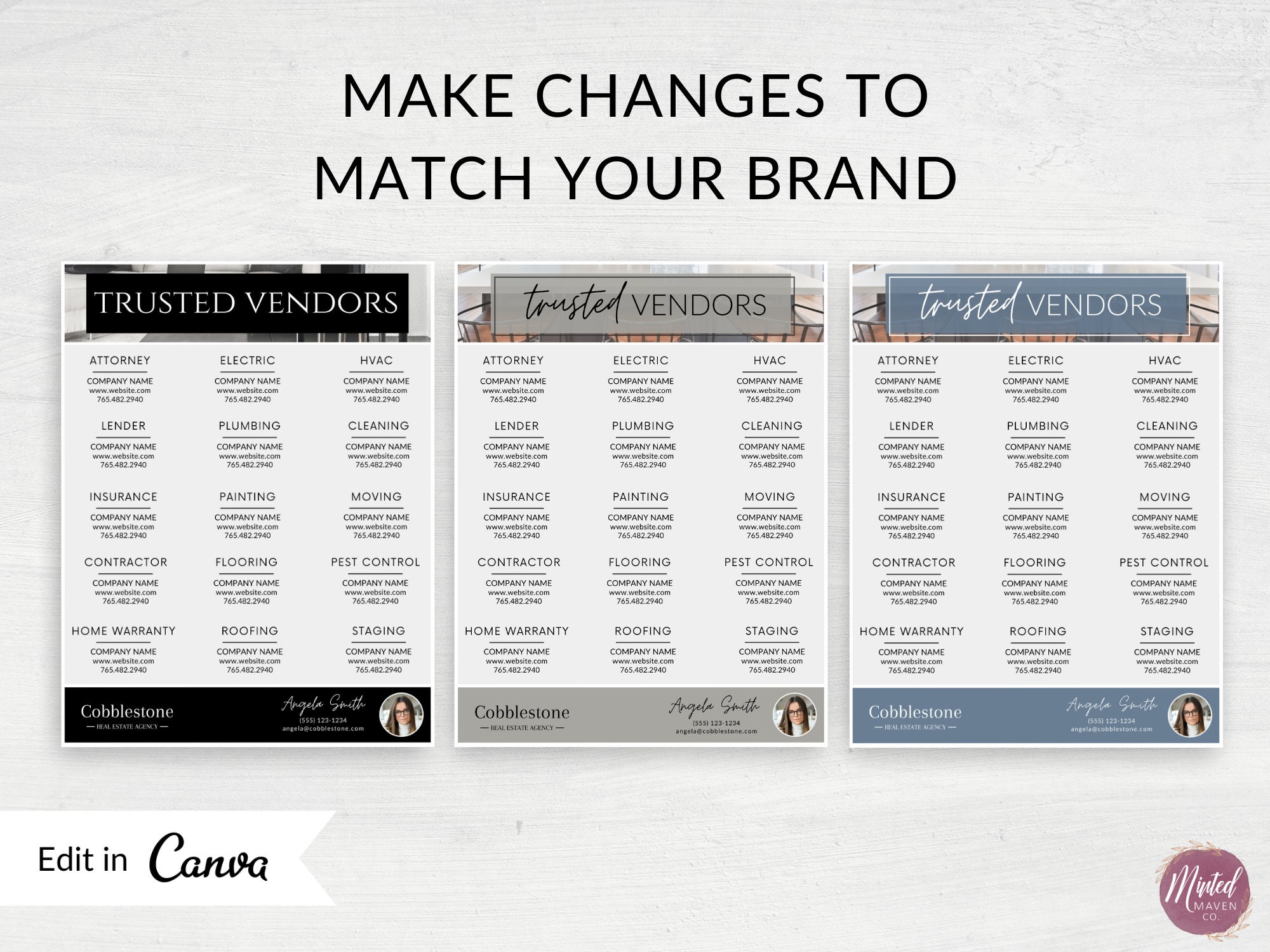 Modern Real Estate Trusted Vendor Flyer Template Preferred | Etsy