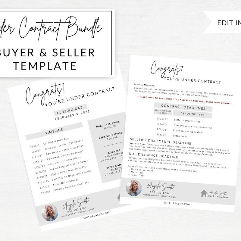 Under Contract Template - Etsy