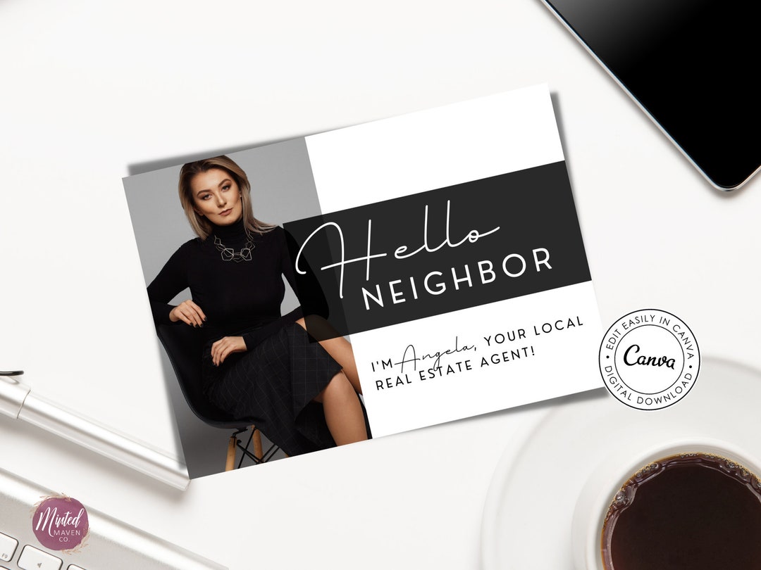 Real Estate Post Card Neighbor, Realtor Farming Postcard, Real Estate ...