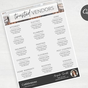 Real Estate Trusted Vendor Flyer Template, Preferred Vendor List ...