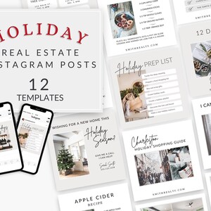 Realtor Holiday Social Media Posts, Real Estate Holiday Templates ...