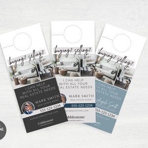Real Estate Door Hanger Tag Template Design Real Estate | Etsy
