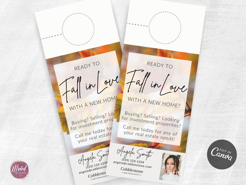 Real Estate Fall Door Hanger Template: Canva Marketing (digital ...