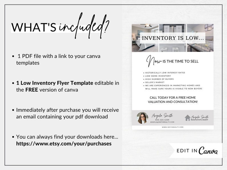 Real Estate Low Inventory Flyer Real Estate Time to Sell - Etsy