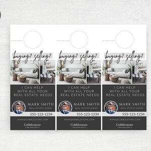 Real Estate Door Hanger Tag Template Design Real Estate | Etsy