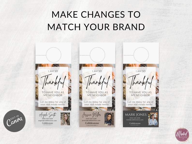 Real Estate Door Hanger Tag Template Design Real Estate Fall - Etsy