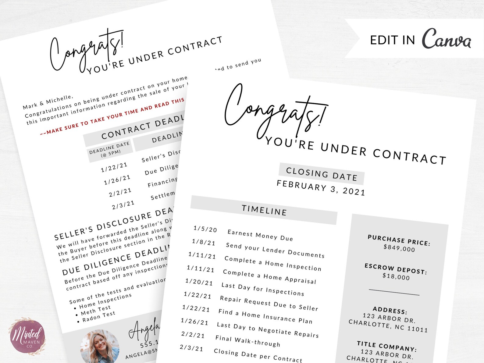 Modern Real Estate Under Contract Flyer Realtor Under - Etsy