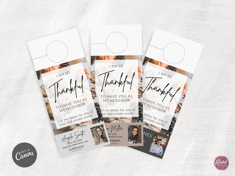 Real Estate Door Hanger Tag Template Design Real Estate Fall - Etsy