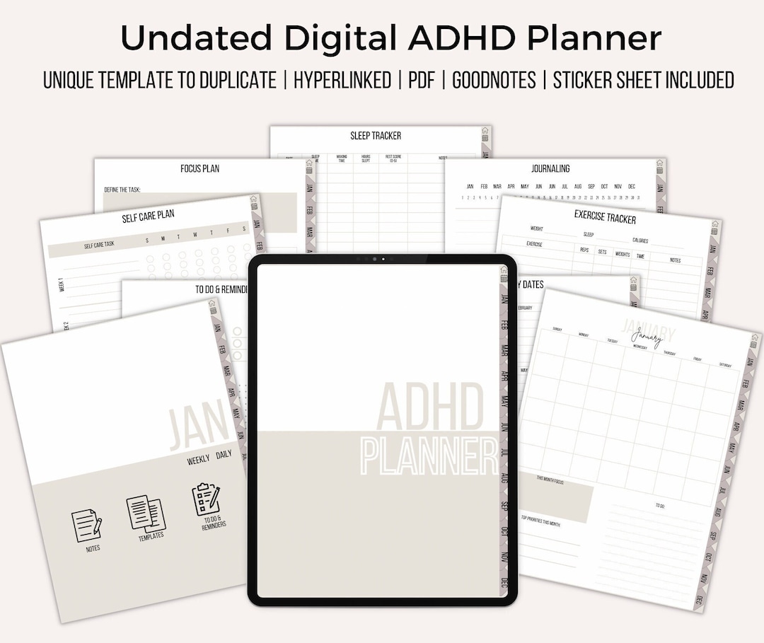 ADHD Digital Planner: Interactive Life Organizer (PDF Planner) - Etsy