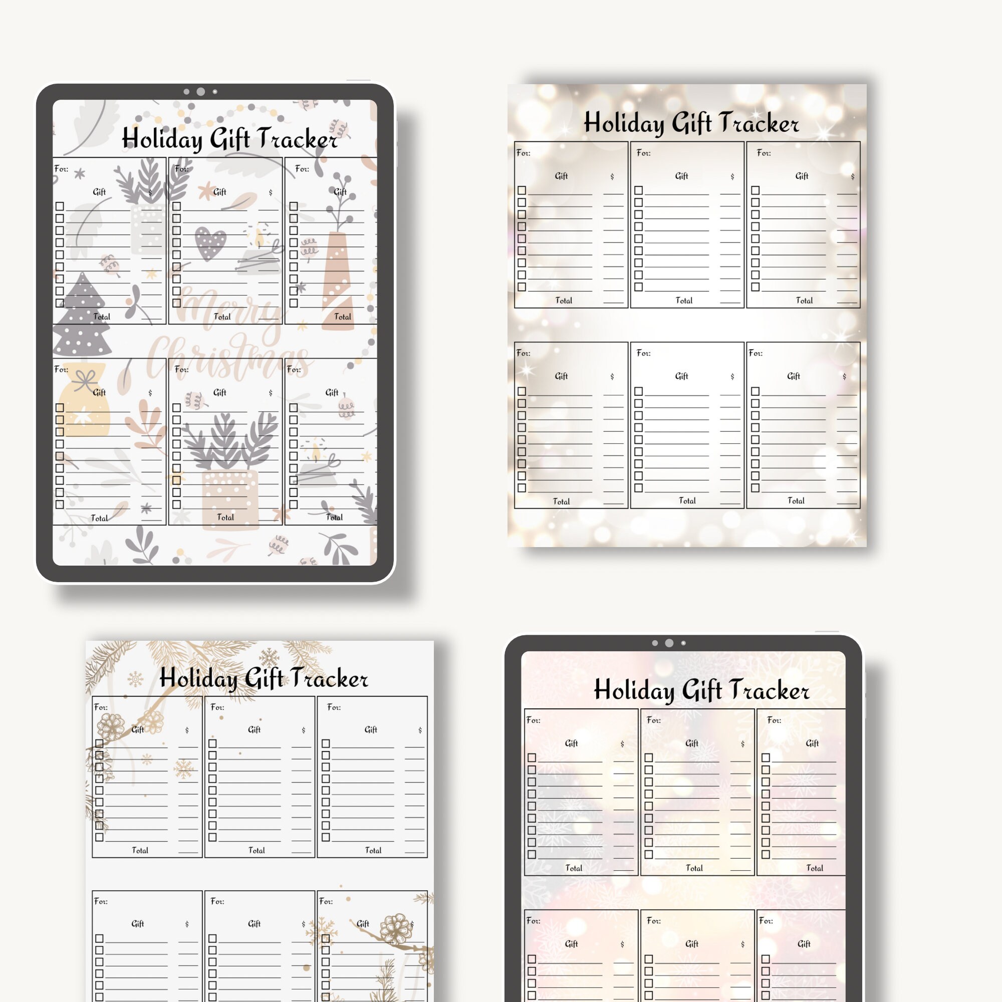 Printable Christmas List, Printable List Tracker, Digital Tracker ...