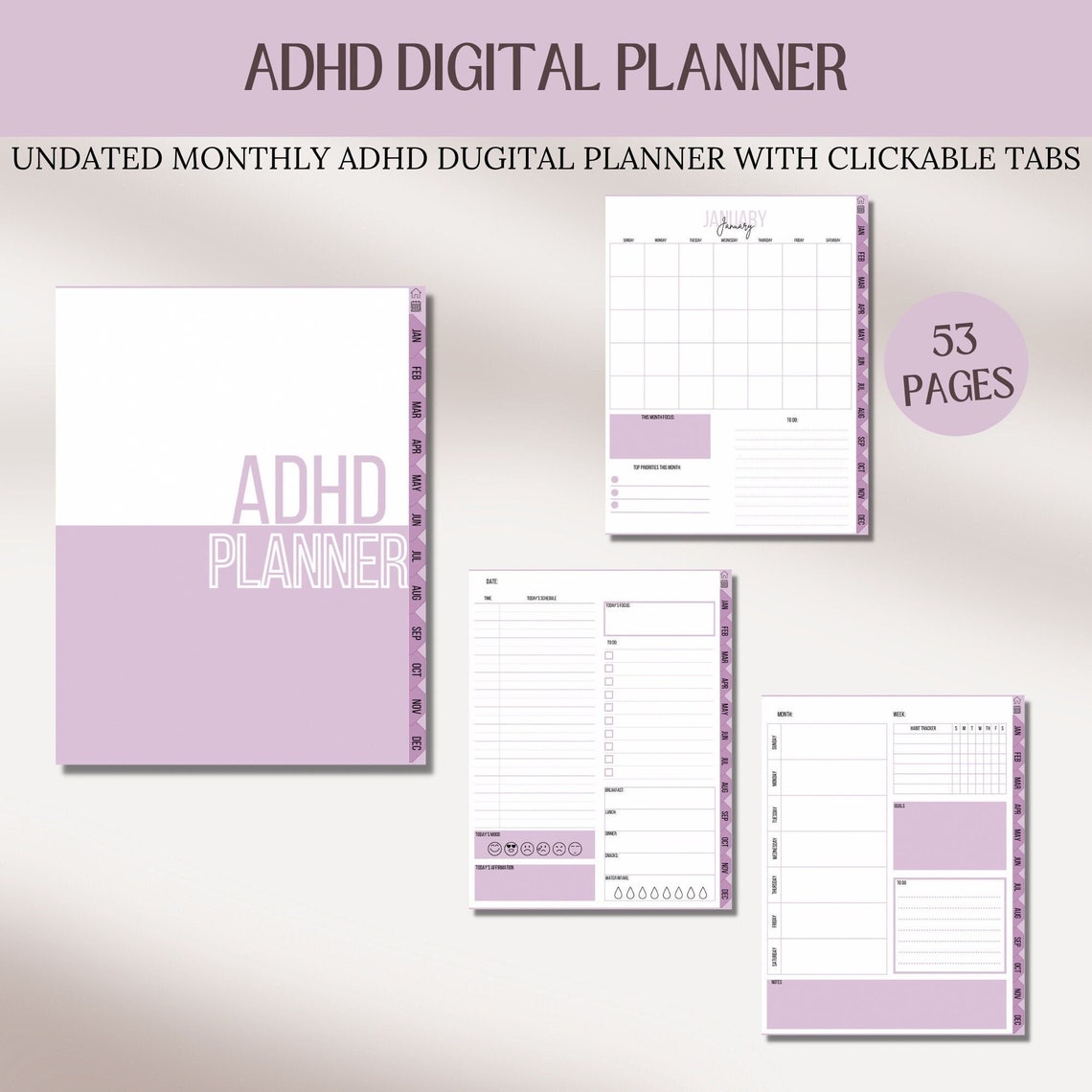 ADHD Digital Planner: Interactive Life Organizer (PDF) - Etsy