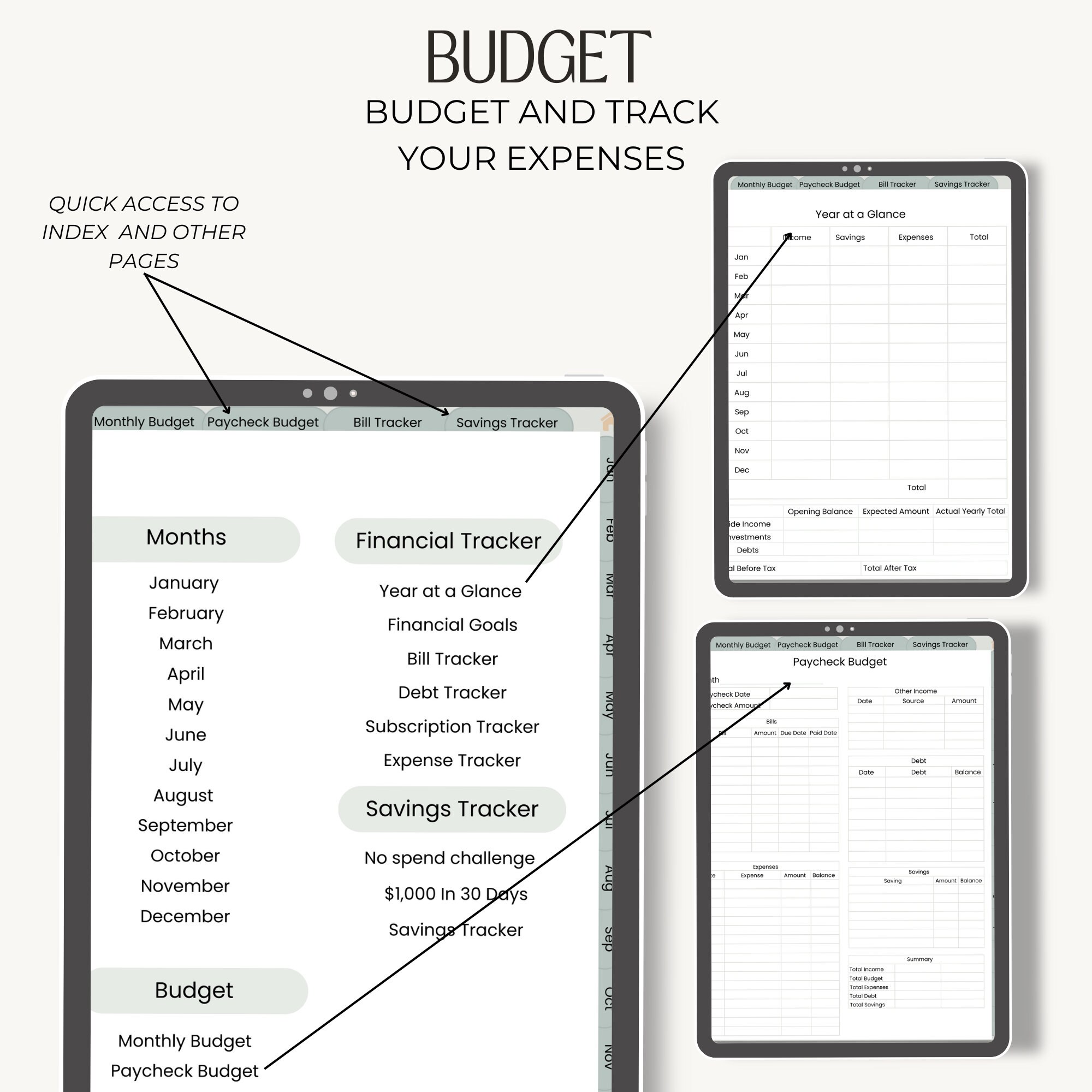 Budget Planner Digital Printable Financial Organizer Money Management ...