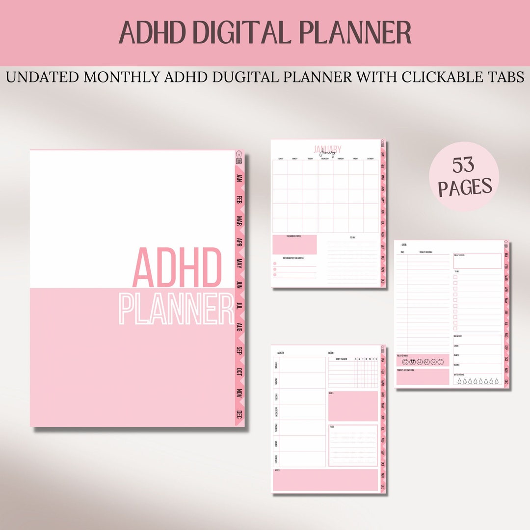 ADHD Digital Planner: Interactive Life Organizer (PDF Planner) - Etsy