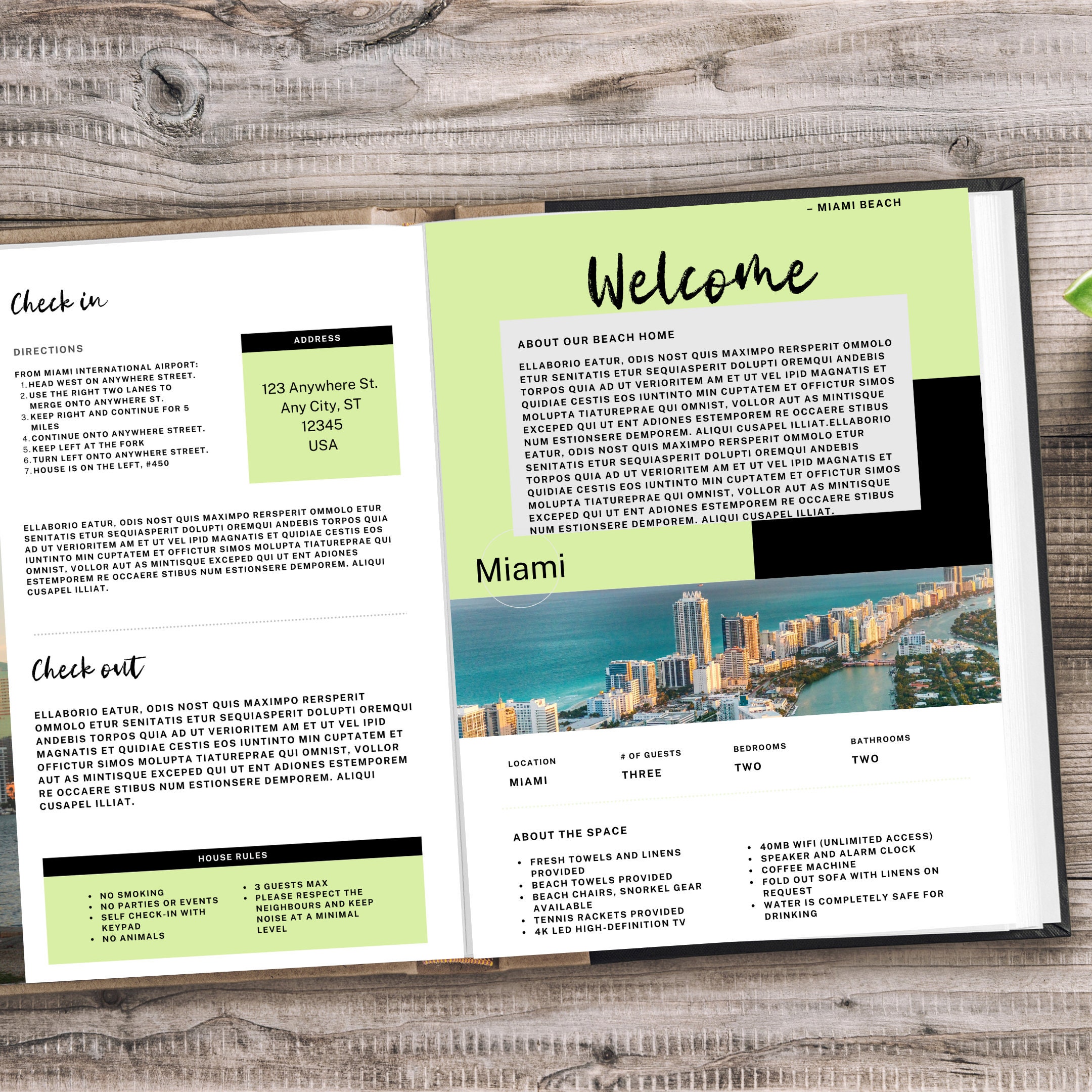 Airbnb Host Template Made in Canva Welcome Guest Guidebook Cleaning ...