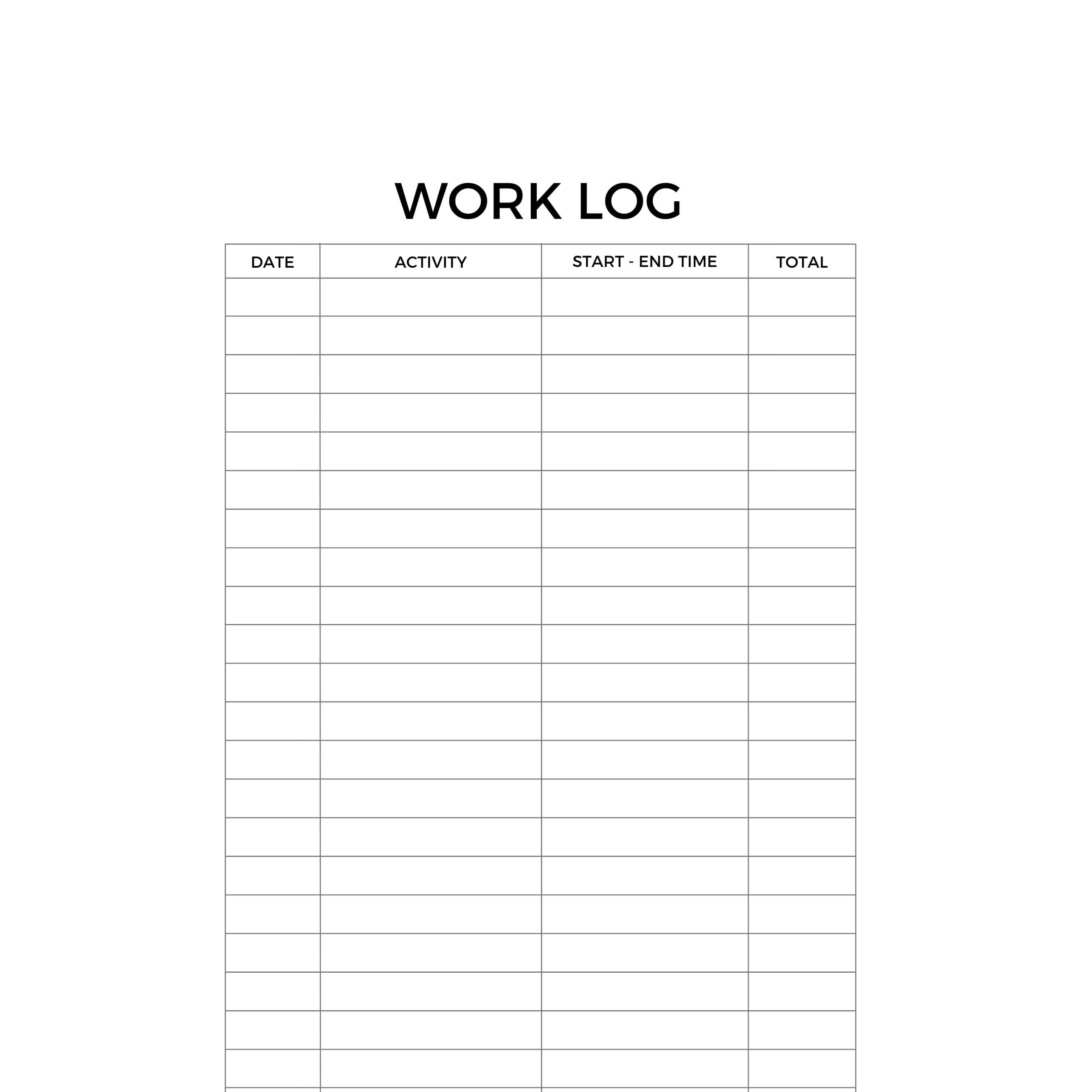 Productivity Work Log Tracker Employee Reports and Completion - Etsy