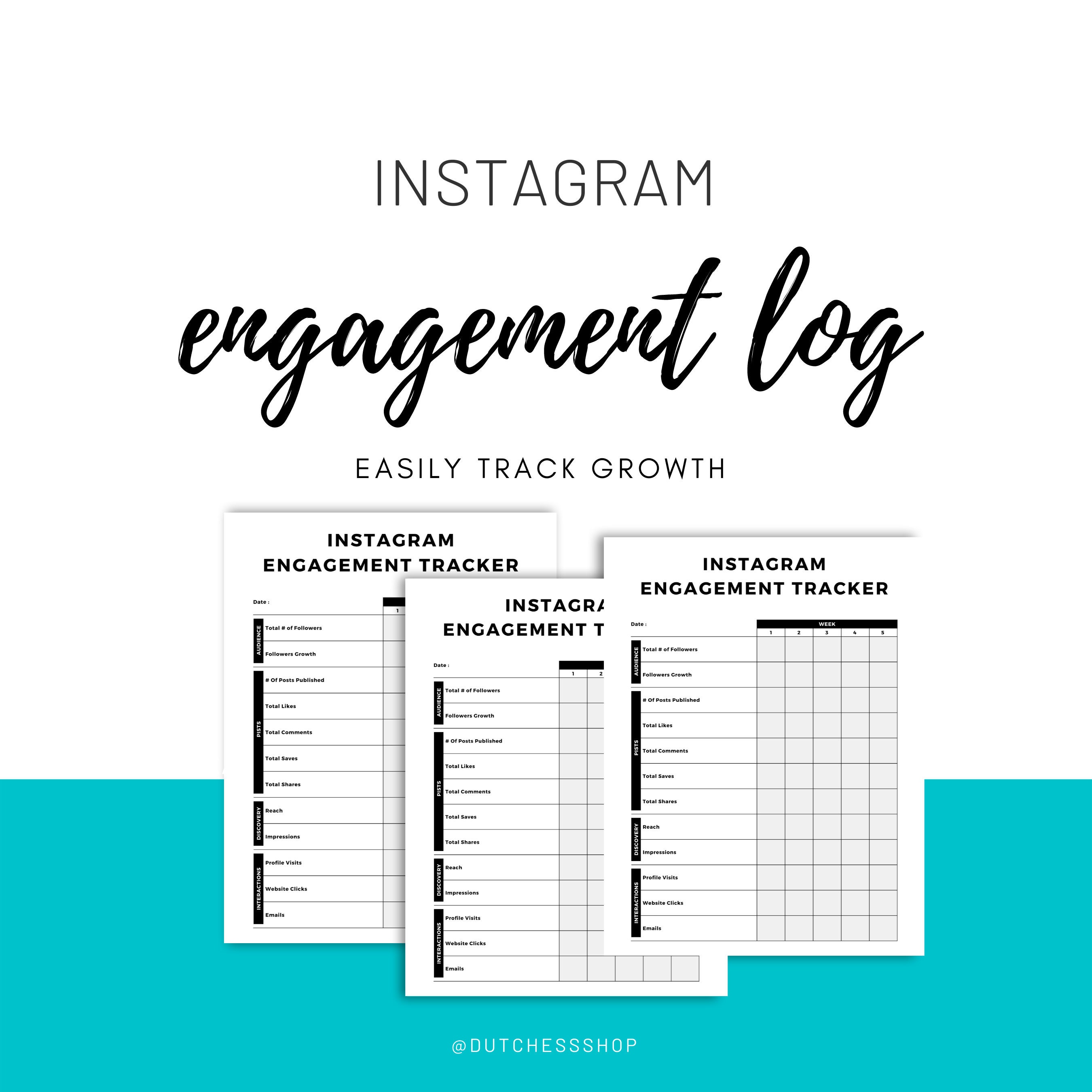Instagram and Social Media Engagement Tracker and Review - Etsy