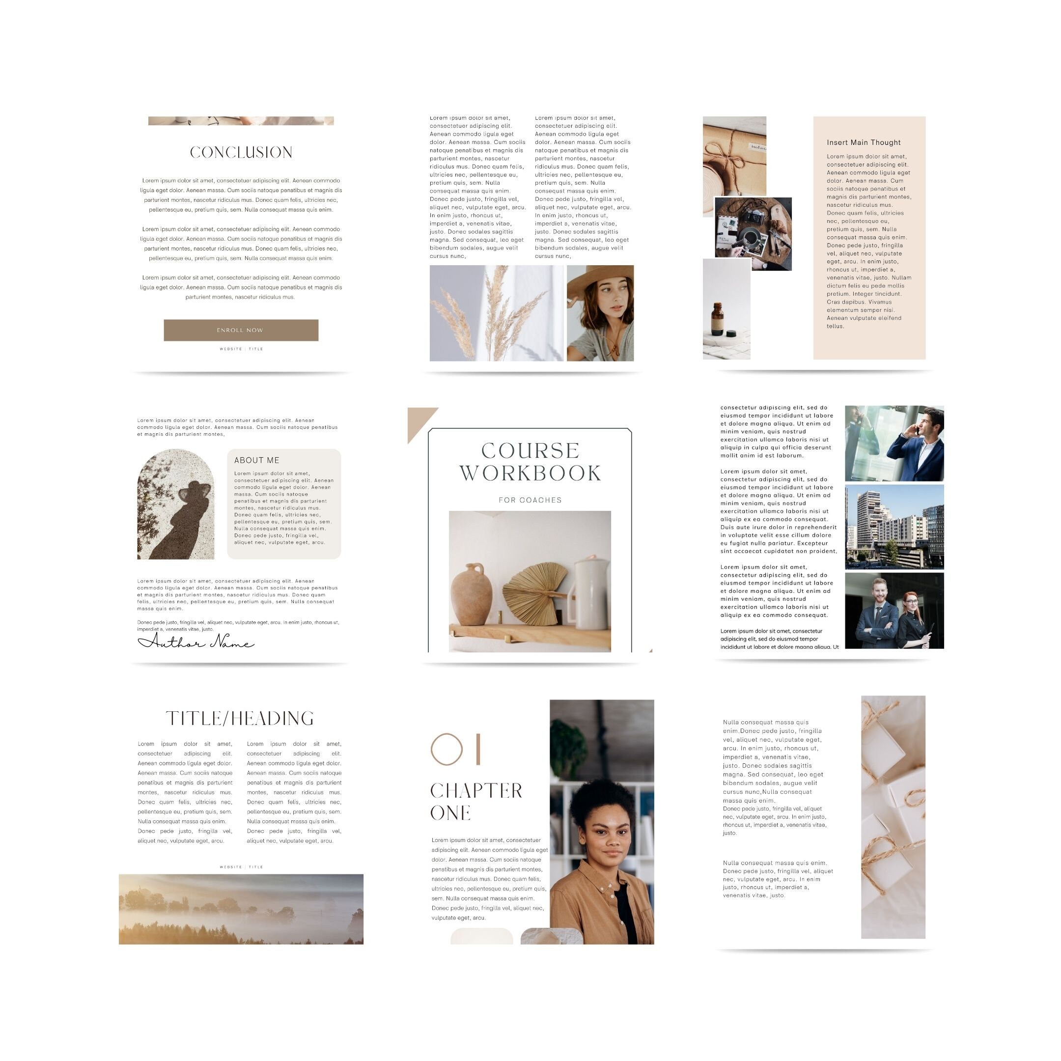 Neutral Tone Ebook & Workbook Template, Editable in Canva for Students ...