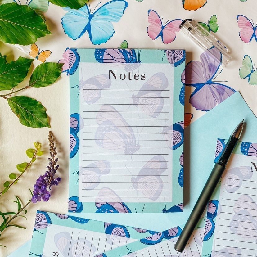 Blue Butterfly Notepad - Etsy
