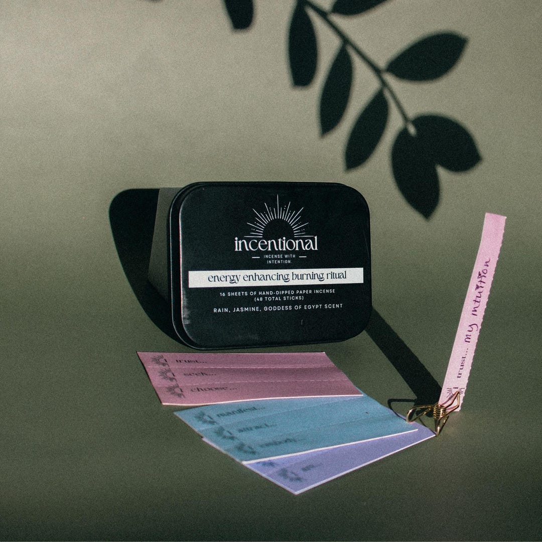 Scented Paper Incense With Intention Prompts: Mindful Ritual Tool - Etsy