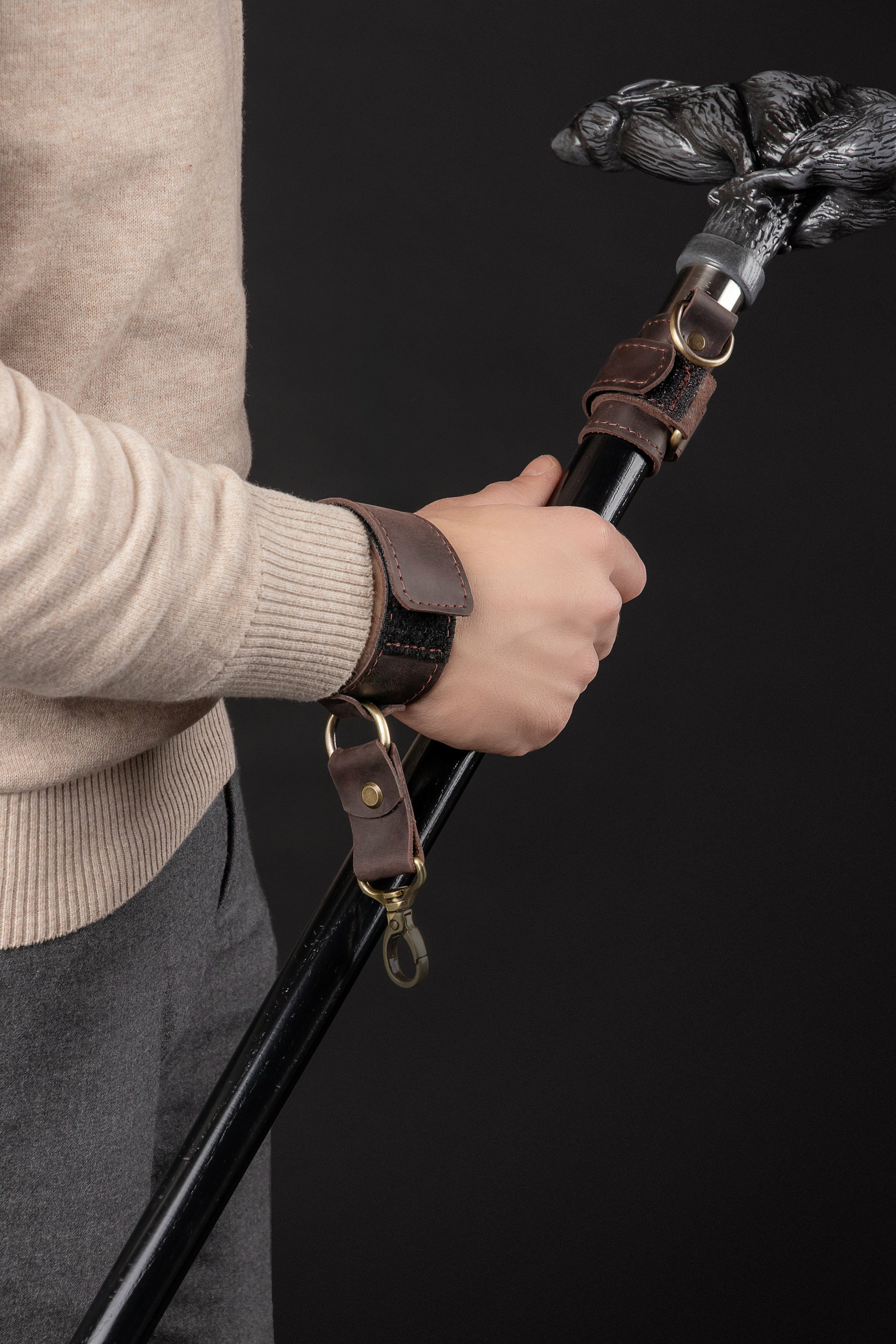 Leather Wrist Strap for Walking Cane, Wristband for Walking Sticks and ...