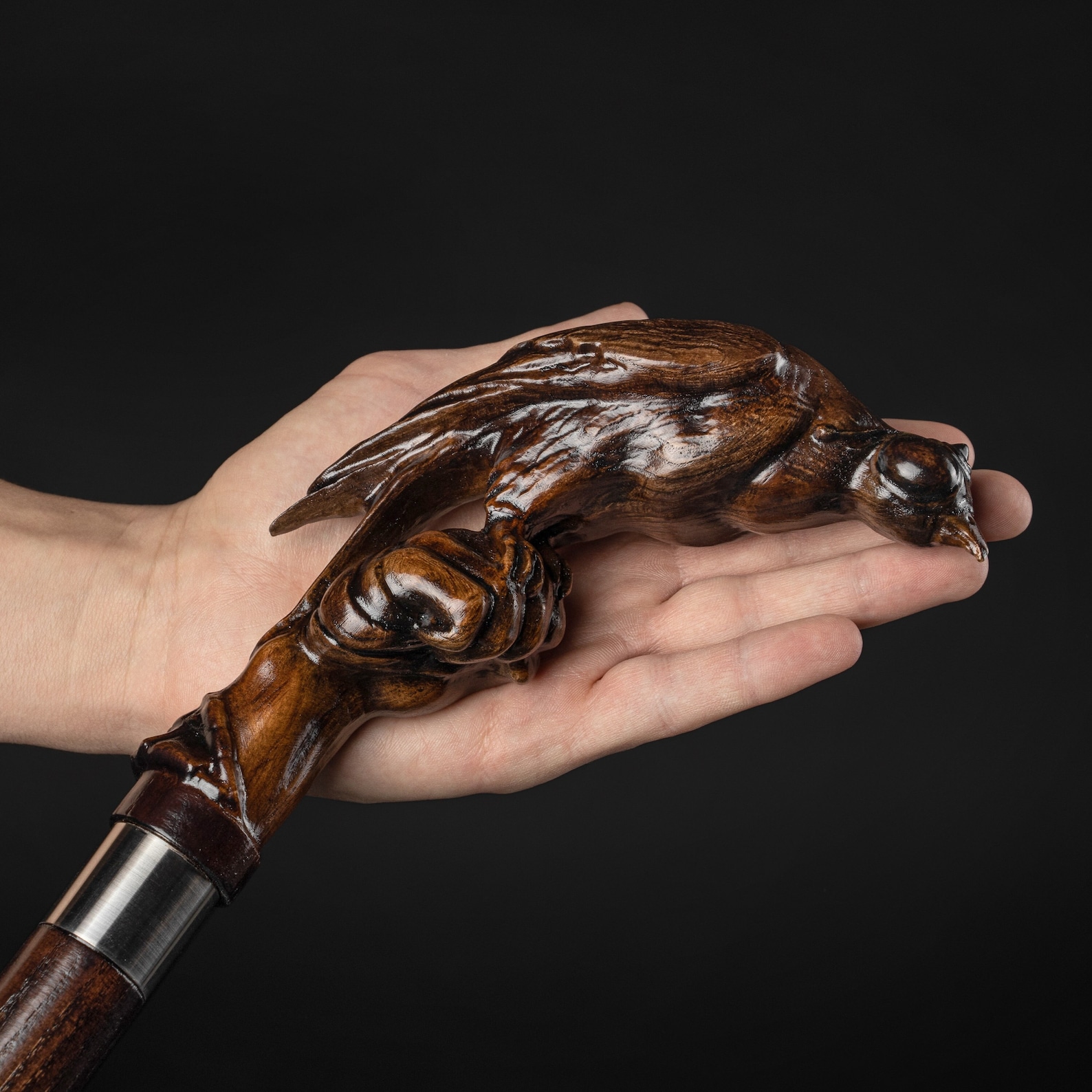 Falconry Walking Cane Fancy Hand Carved Cane, Best Canes for Seniors - Etsy