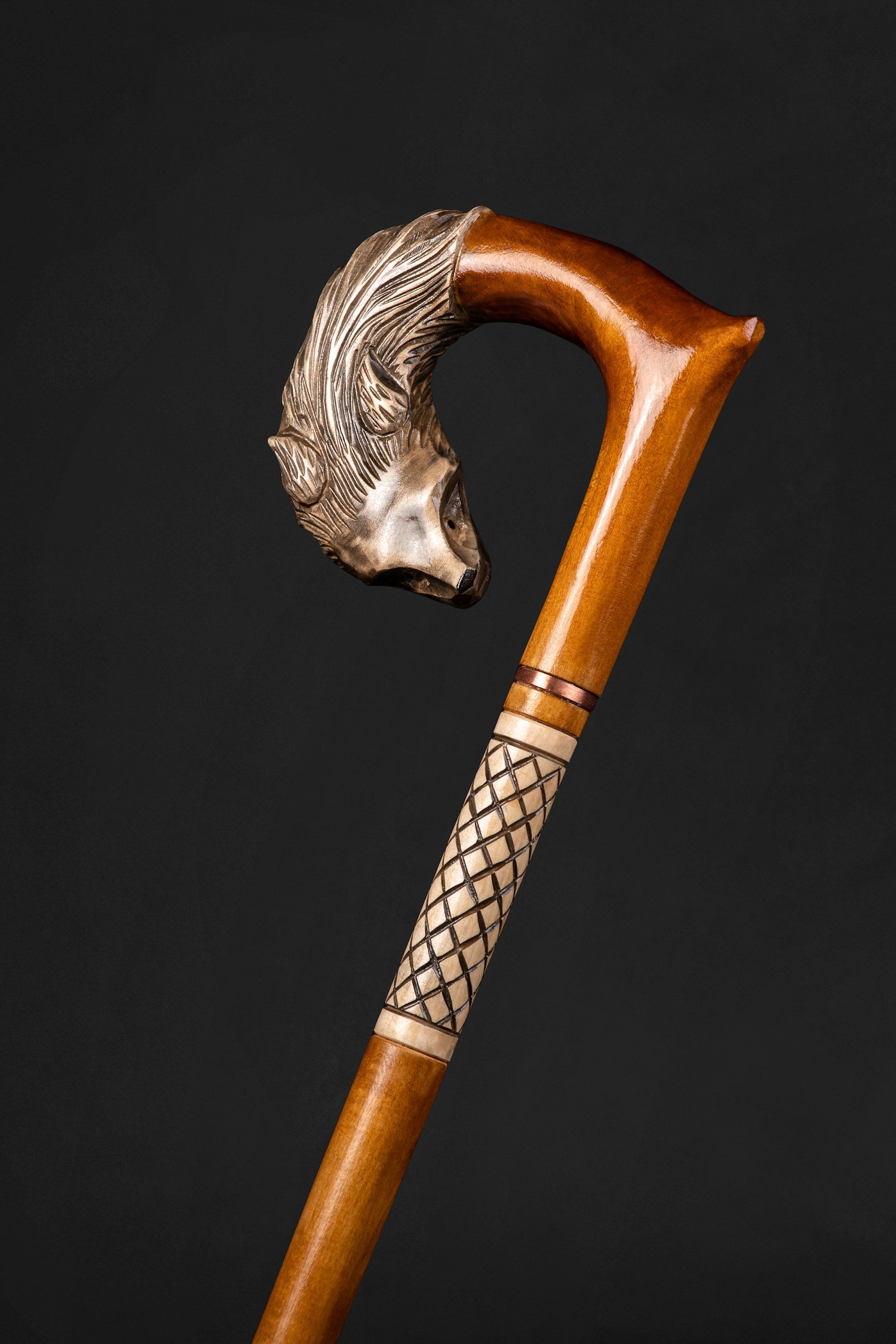 Wolf Handle Walking Stick and Cane Cane for Men & Women - Etsy