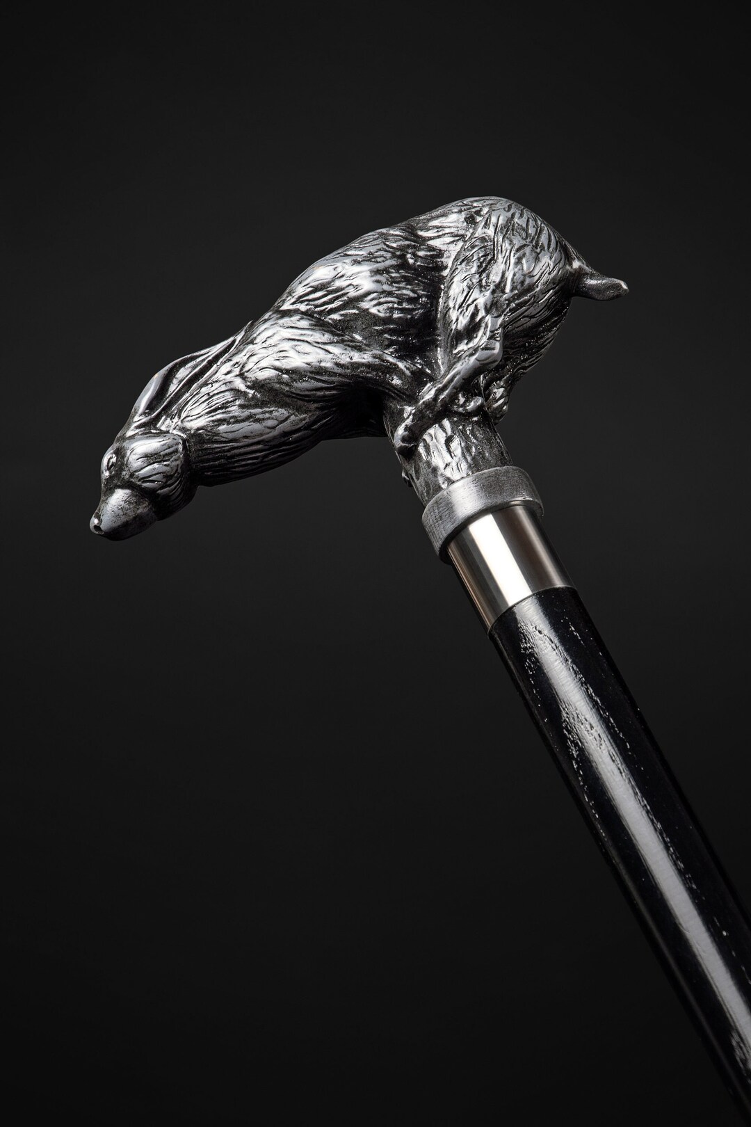 Victorian Rabbit Walking Cane, Wooden Rabbit Head Walking Stick ...