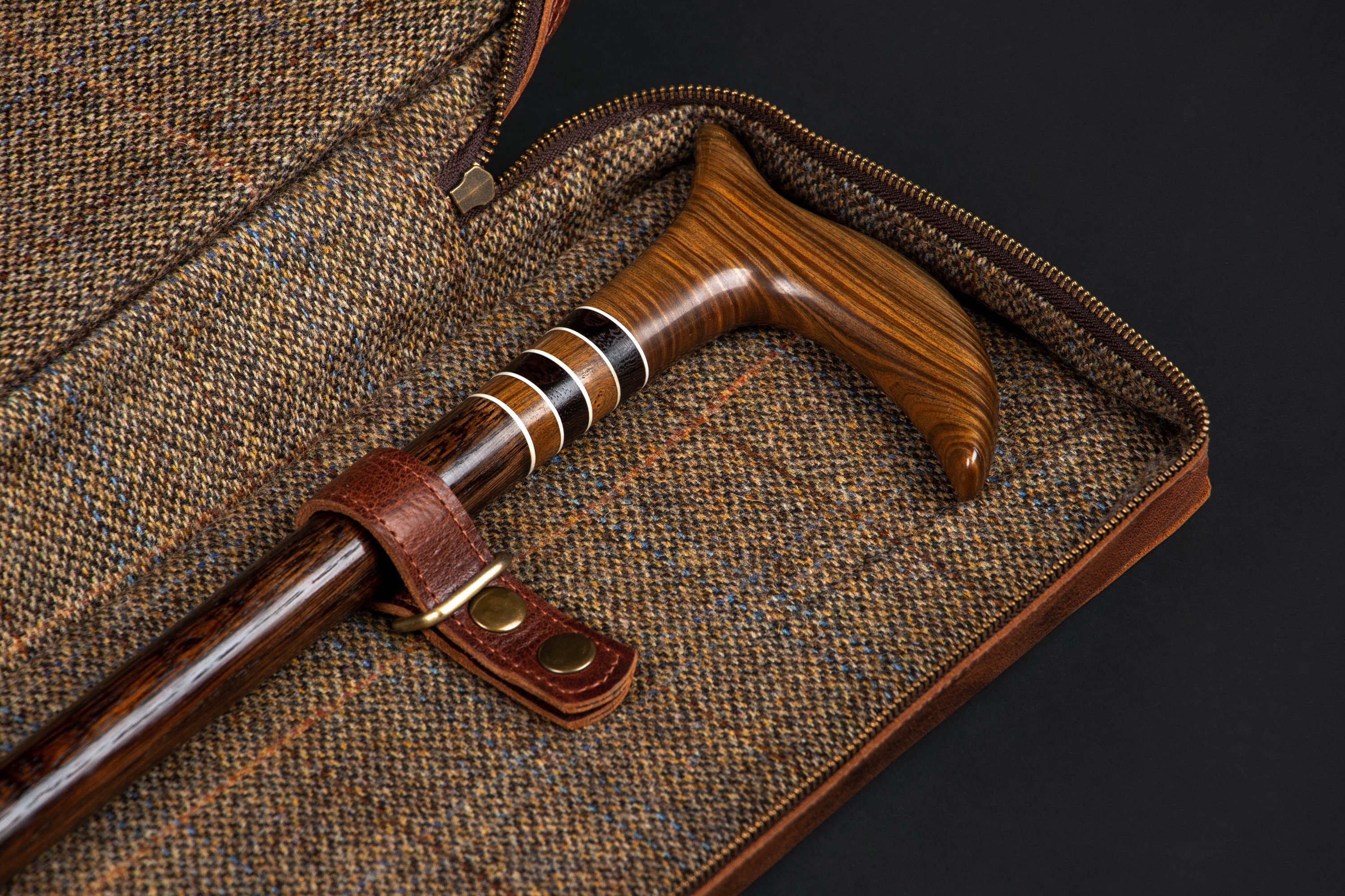 Case for Walking Cane and Stick With Polished Wax and 4 Rubber - Etsy