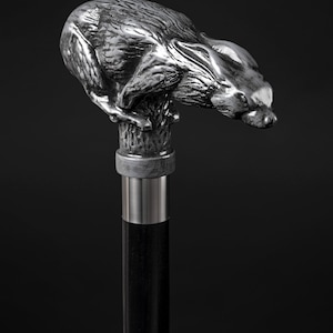 Victorian Rabbit Walking Cane, Wooden Rabbit Head Walking Stick ...