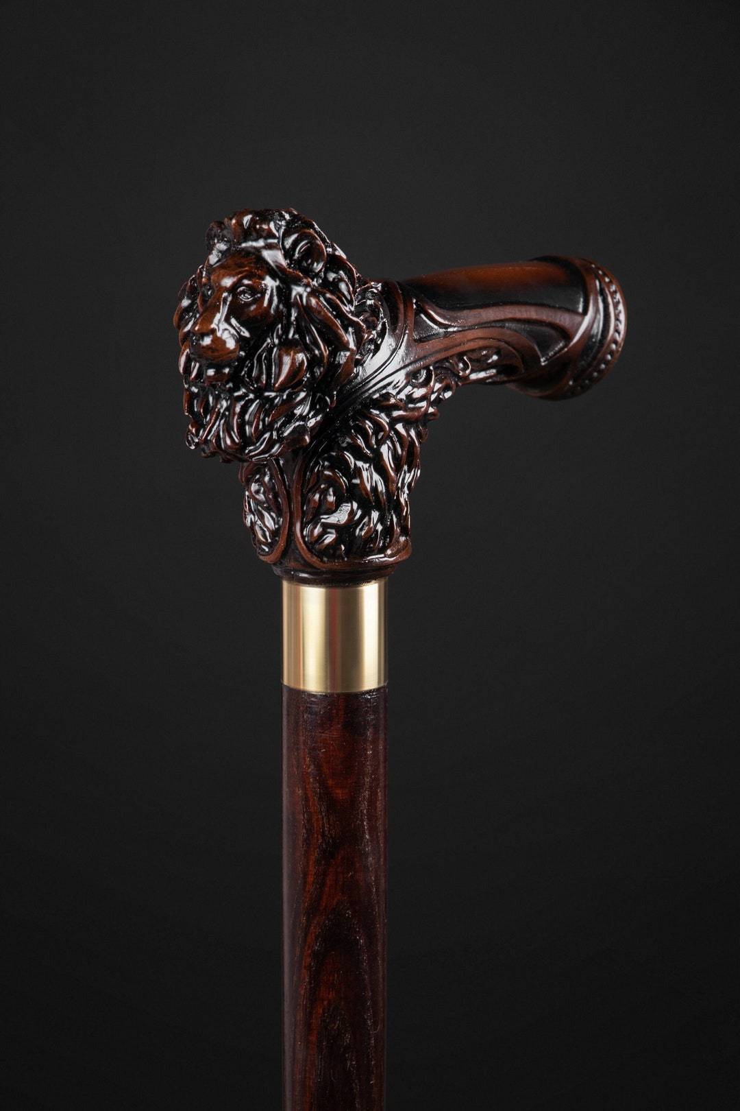 Hand Carved Lion Head Walking Cane Unusual Crazy Walking - Etsy