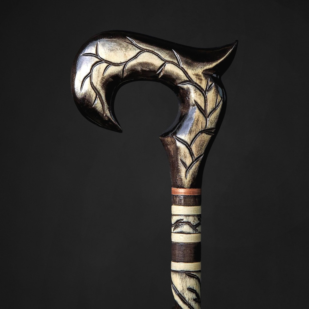 Gothic Fantasy Forest Fancy Walking Stick With Comfortable Handle - Etsy