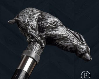 Victorian Rabbit Walking Cane, Wooden Rabbit Head Walking Stick ...