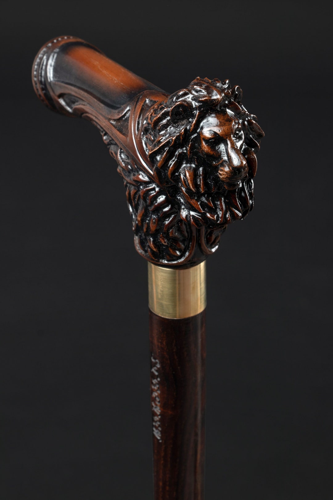 Hand Carved Lion Head Walking Cane Unusual Crazy Walking Sticks Custom ...