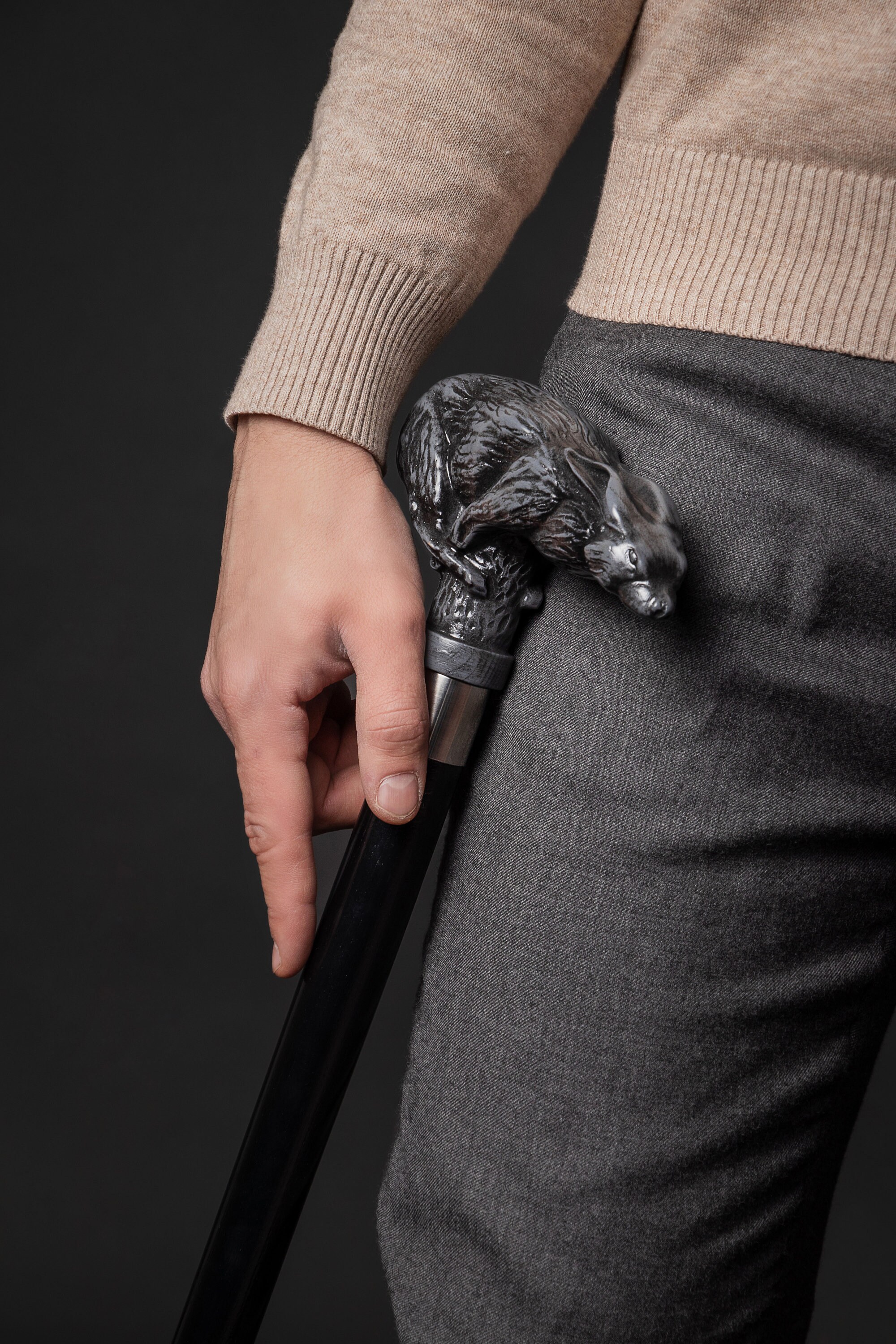 Victorian Rabbit Walking Cane Wooden Rabbit Head Walking | Etsy