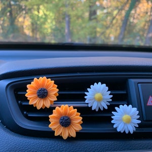 SUNFLOWER VENT CLIPS | Daisy Vent Clips | Flower Vent Clips | Car Vent ...
