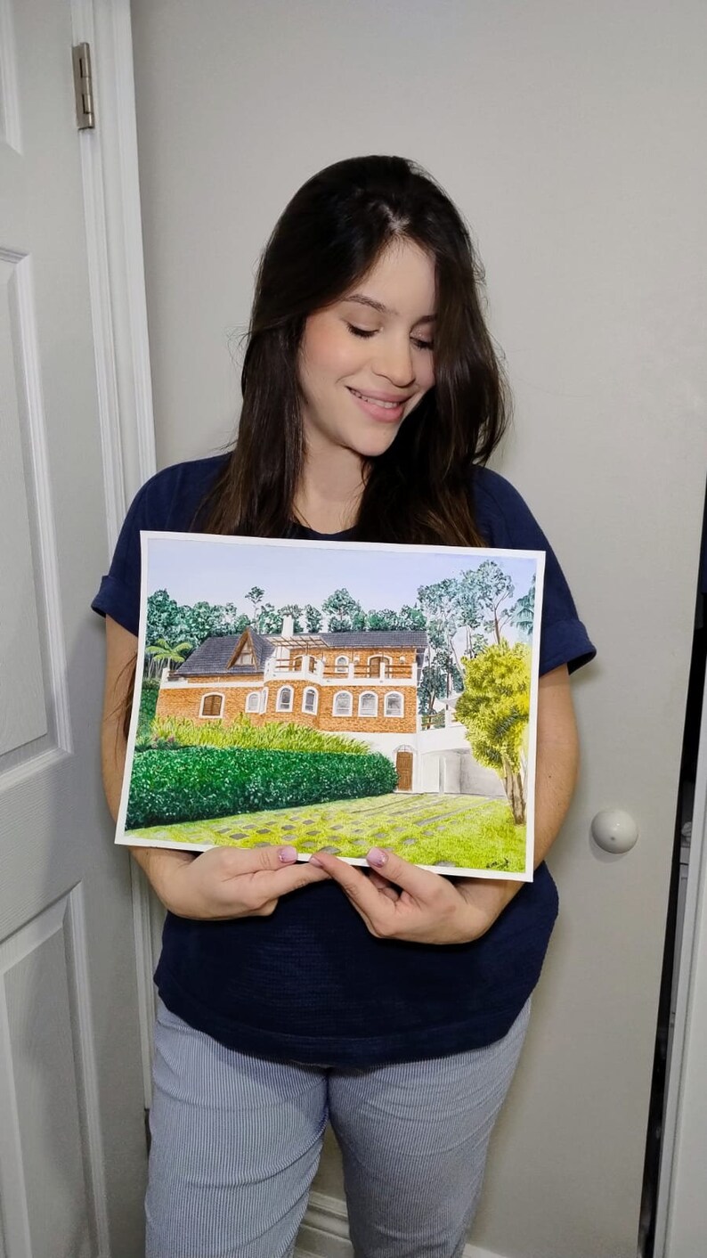 Custom House Portrait, Hand Painted | House Painting | Realtor Closing ...