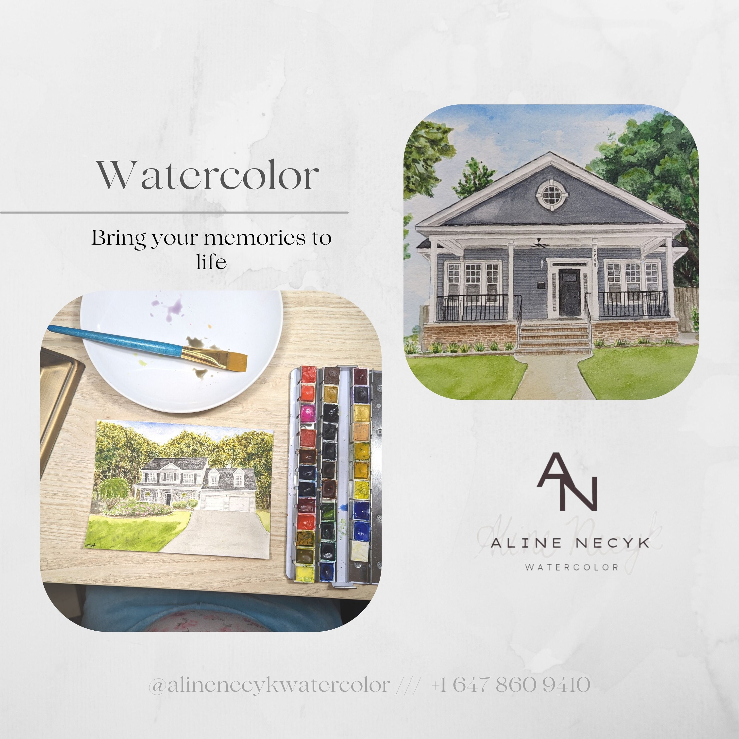 Custom House Portrait, Hand Painted | House Painting | Realtor Closing ...