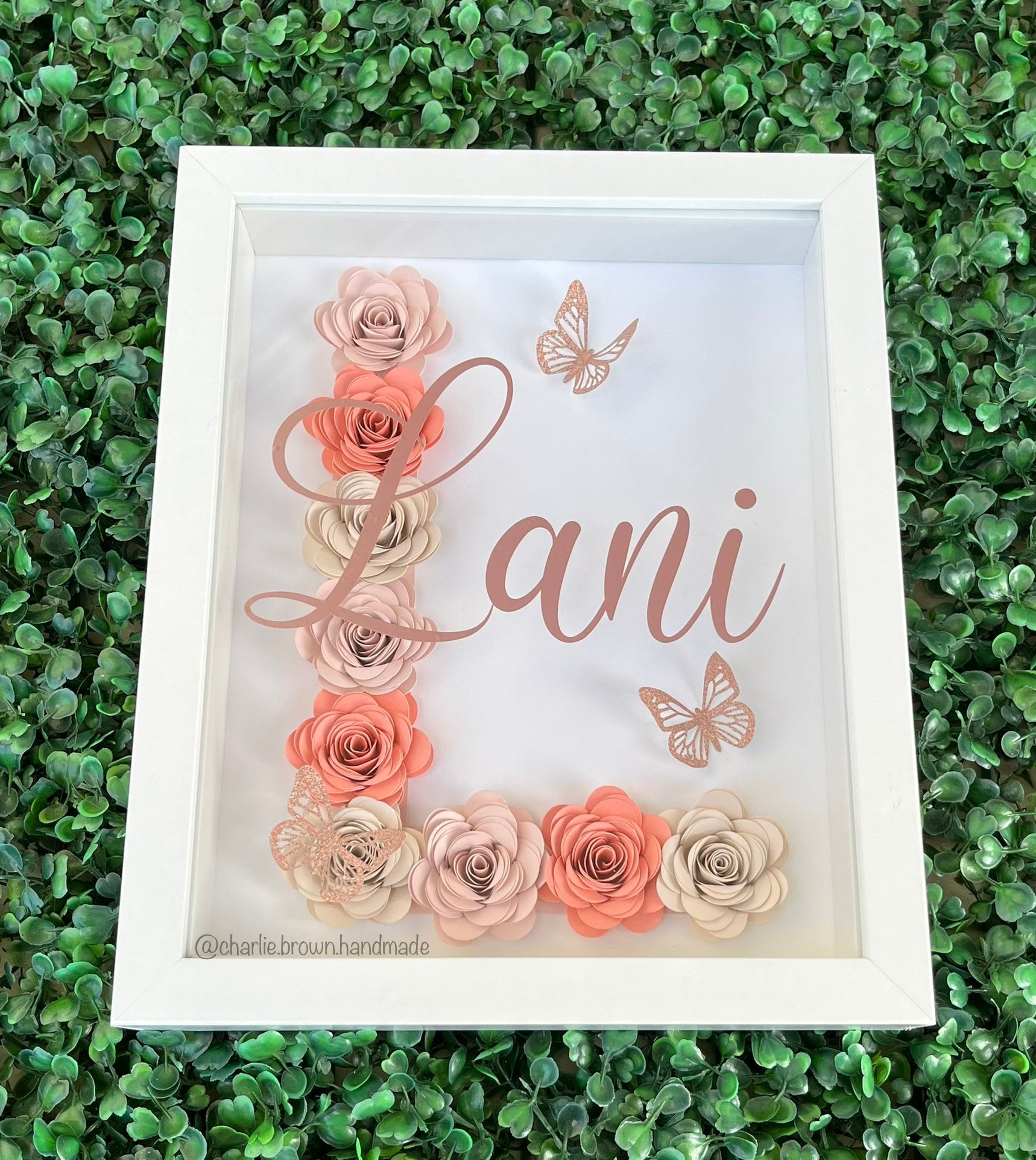 Initial Flower Shadow Box Personalised Flower Frame - Etsy Australia