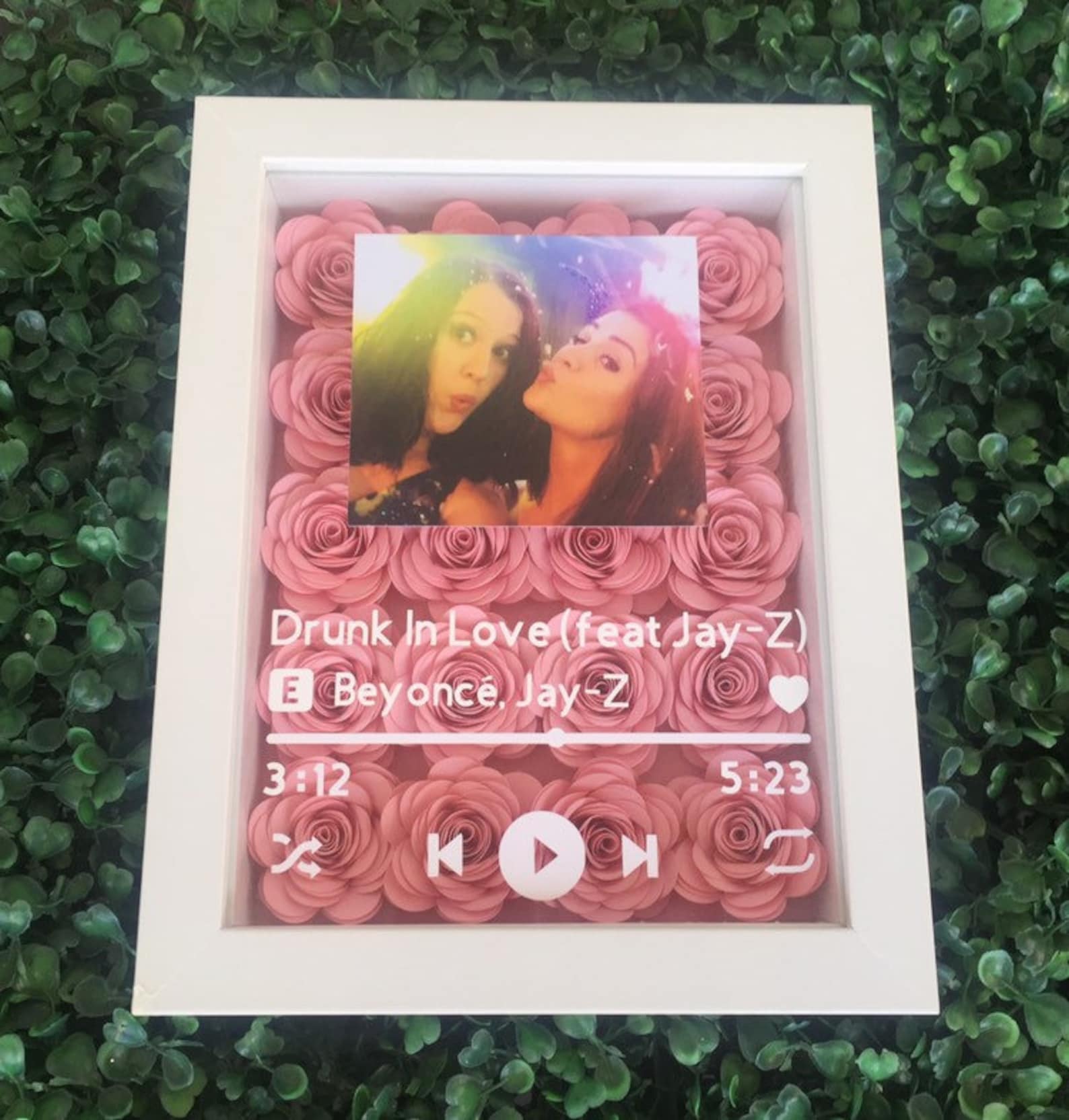 Spotify Frame Spotify Flower Shadow Box Spotify Rose Frame - Etsy Australia
