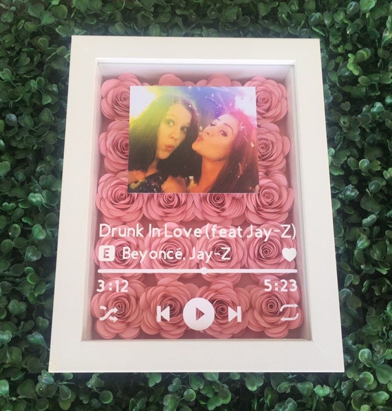 Frames Visual Arts Custom spotify/Apple rose origami shadow box etna.com.pe