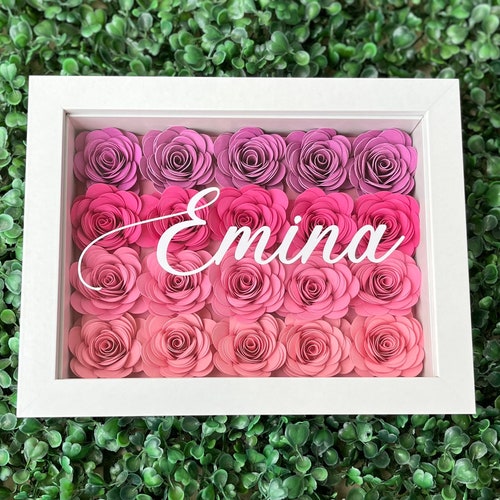 Personalized Rose Shadow Box - Etsy