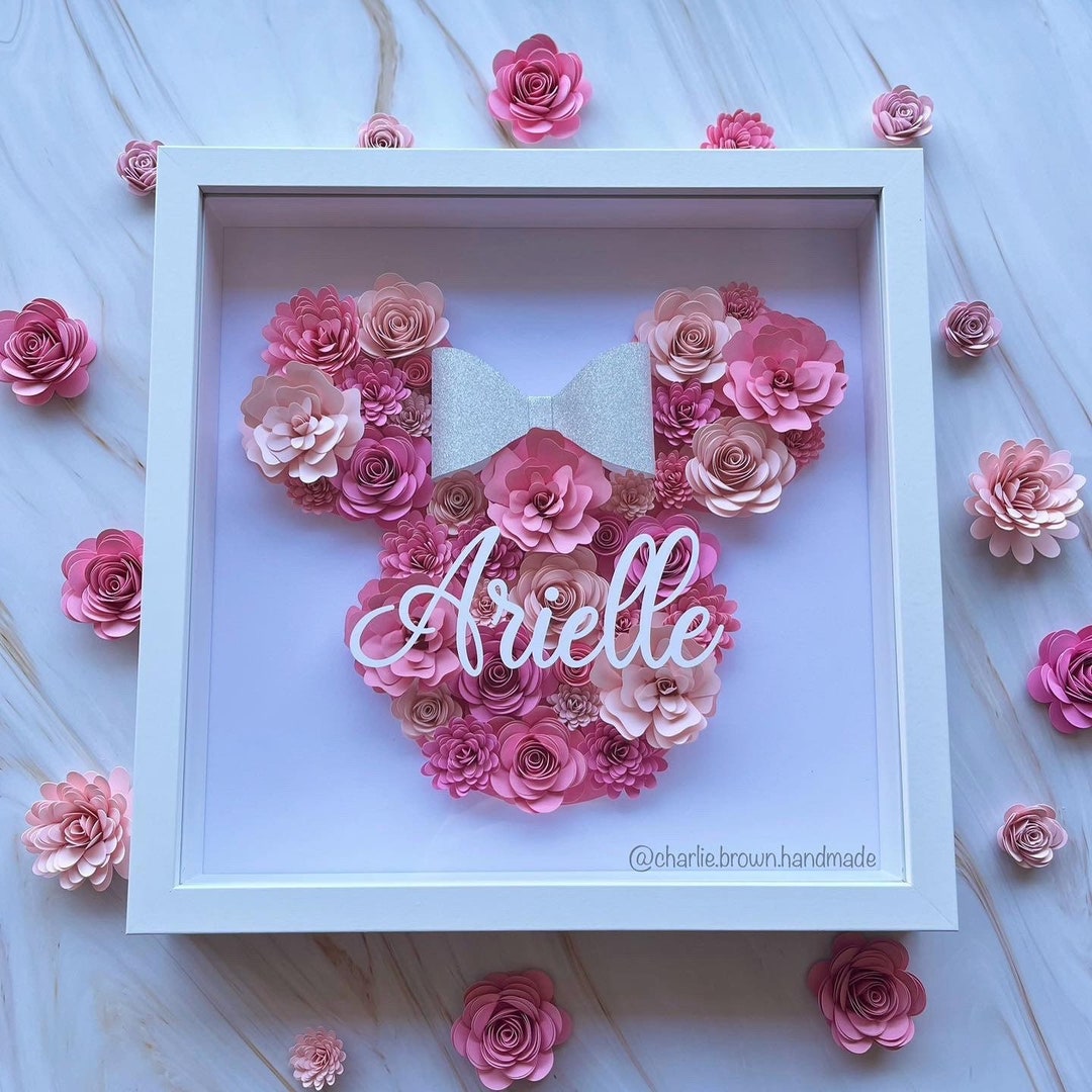Minnie Flower Shadow Box | Personalised Shadow Box Frame | Minnie Rose ...